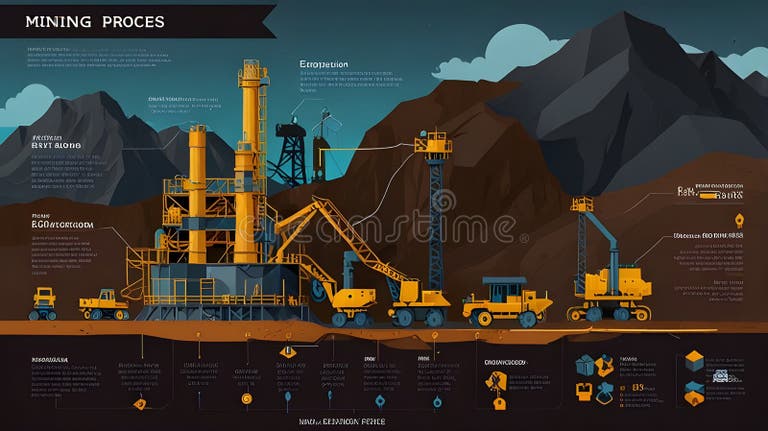 Vector Infographic of the Mining Process from Exploration To Extraction ...