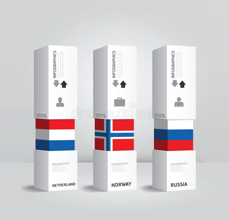 Vector Infographic Modern Box National Design Minimal Style. Stock ...