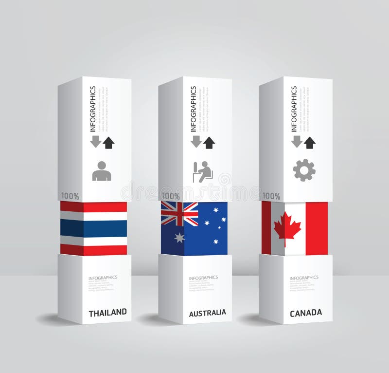 Vector Infographic Modern Box National Design Minimal Style. Stock ...