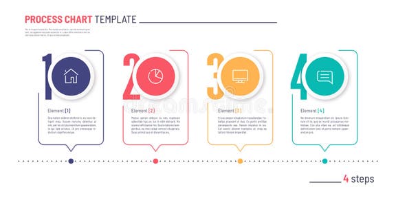 Vector Infographic Numbered Process Chart Template. Four Steps Stock ...