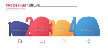 Vector Infographic Numbered Process Chart Template. Four Steps Stock ...