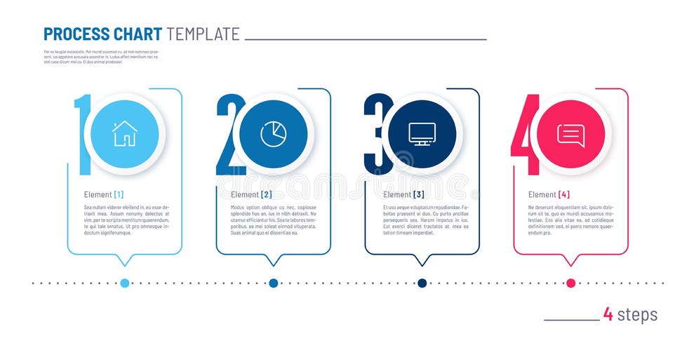 Vector Infographic Numbered Process Chart Template. Four Steps Stock ...