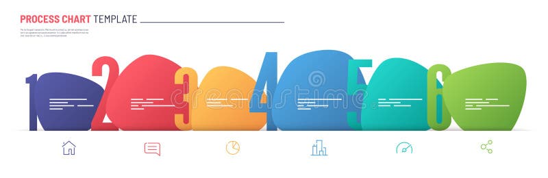 Vector Infographic Numbered Process Chart Template. Six Steps Stock ...