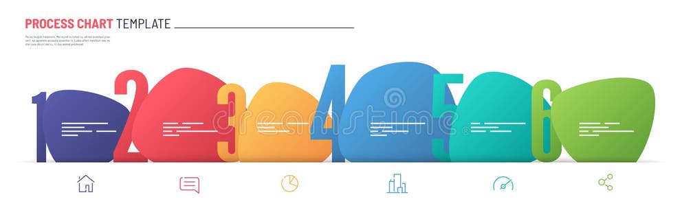 Vector Infographic Numbered Process Chart Template. Six Steps Stock ...
