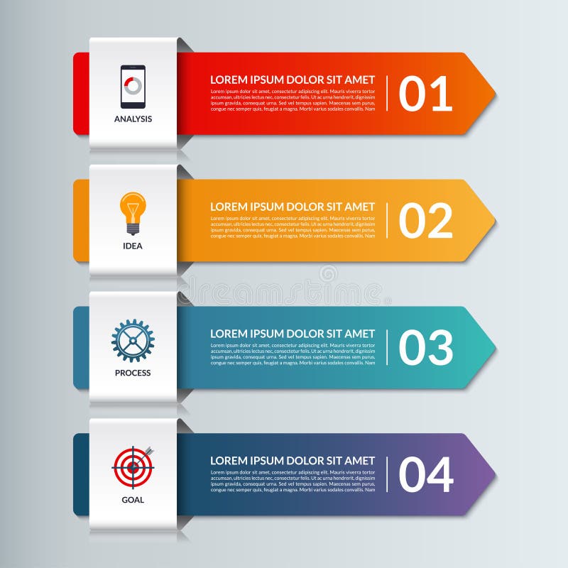 Vector Infographic Options Banner with 4 Arrows Stock Vector ...