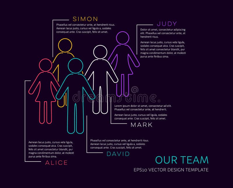 Vector Infographic Our Team Design Stock Vector - Illustration of ...