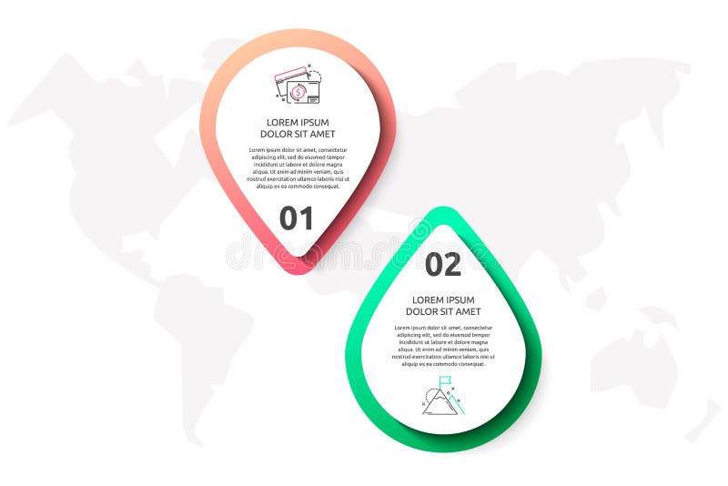Vector Infographic with 2 Pins and Circles. Used for Two Diagrams ...