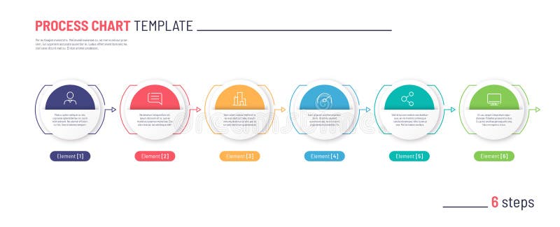Vector Infographic Process Chart Template. Six Steps Stock Vector ...