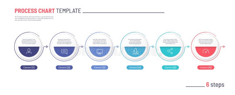 Vector Infographic Process Chart Template. Six Steps Stock Vector ...