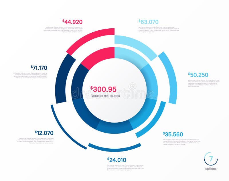 Vector Infographic Round Chart Template. Seven Options, Steps, Parts ...
