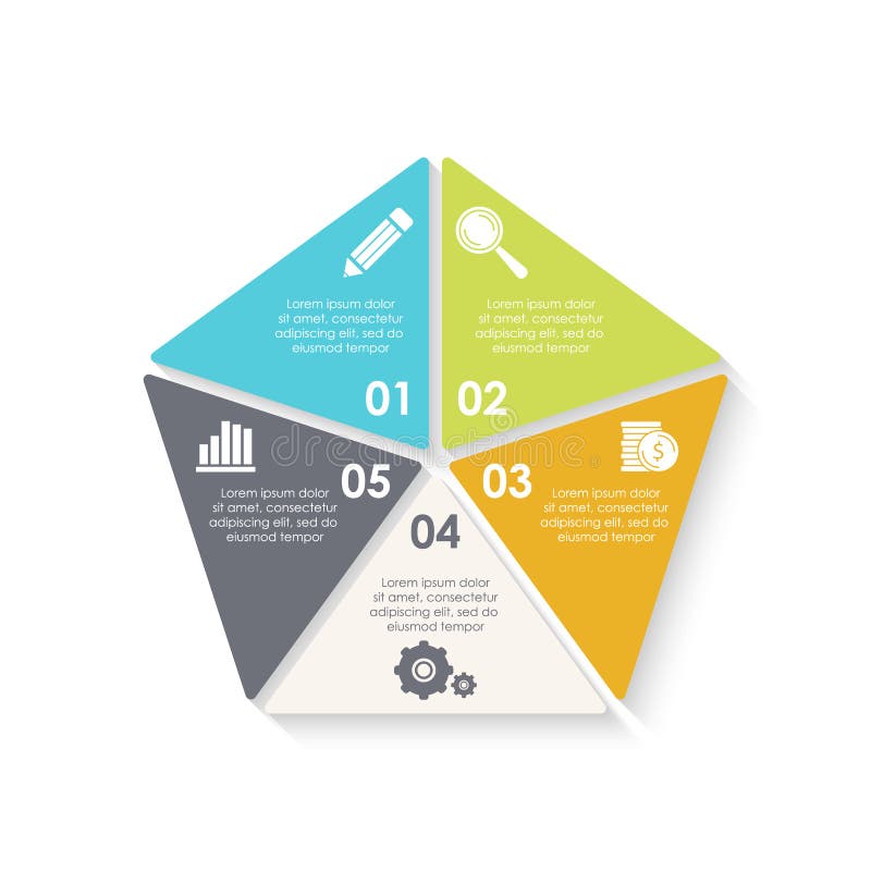 Vector Infographic with 5 Steps, Options or Processes. Template for ...
