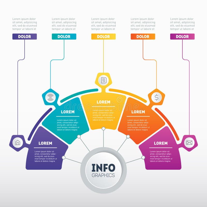 Vector Infographic of Technology or Education Process with 5 Ste Stock ...