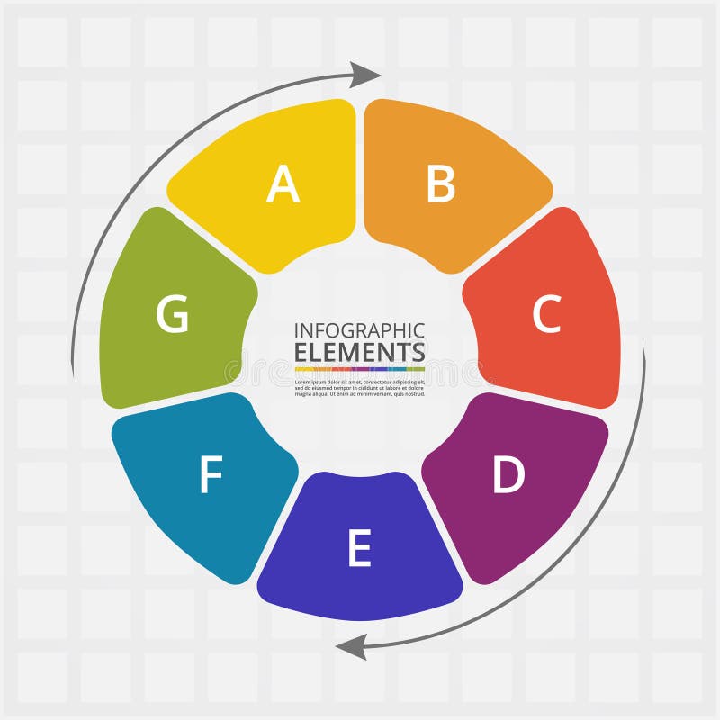 Seven Part Infographic Background Template Design Stock Vector ...