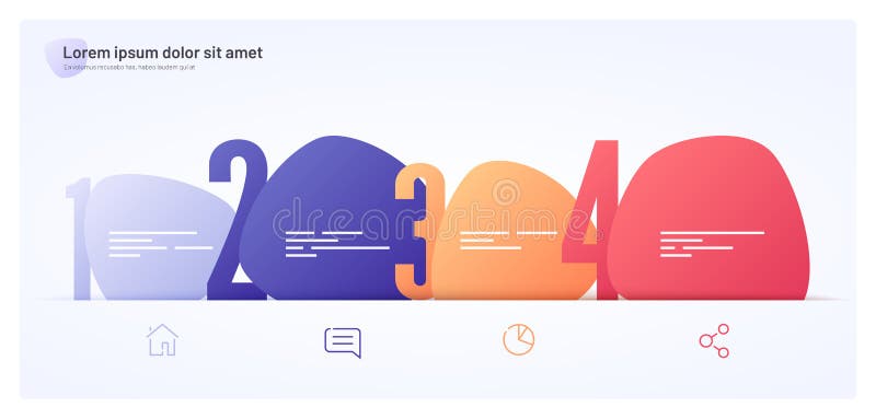Vector Infographic Template Composed of Four Numbered Abstract Shapes ...
