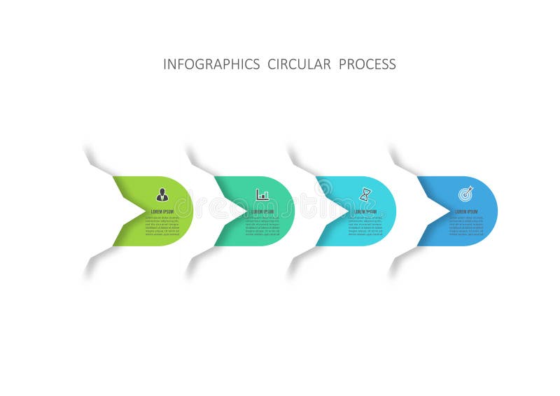 Vector Infographic Template with 3D Paper Label, Integrated Circles ...