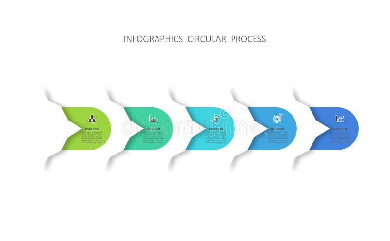 Vector Infographic Template with 3D Paper Label, Integrated Circles ...