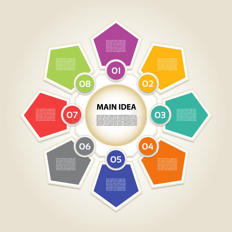 Eight Parts Cycle Diagram Template Stock Illustrations – 450 Eight ...
