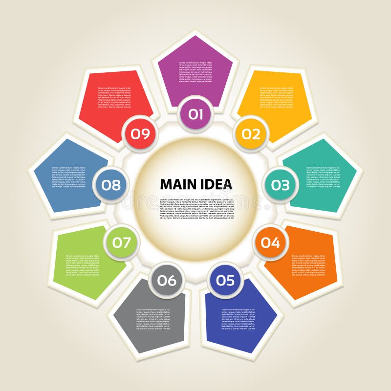Eight Parts Cycle Diagram Template Stock Illustrations – 450 Eight ...