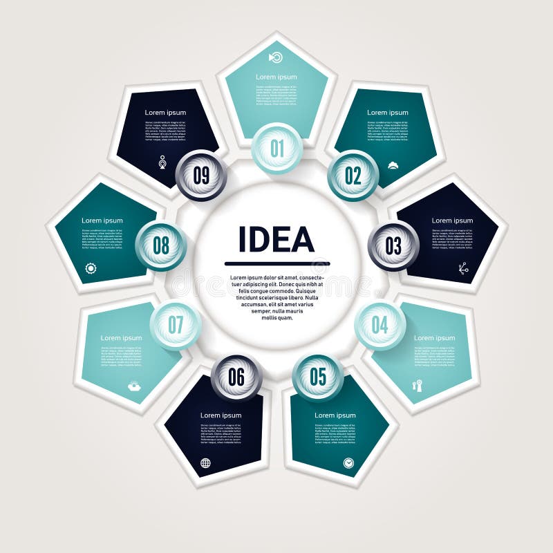 Eight Parts Cycle Diagram Template Stock Illustrations – 450 Eight ...