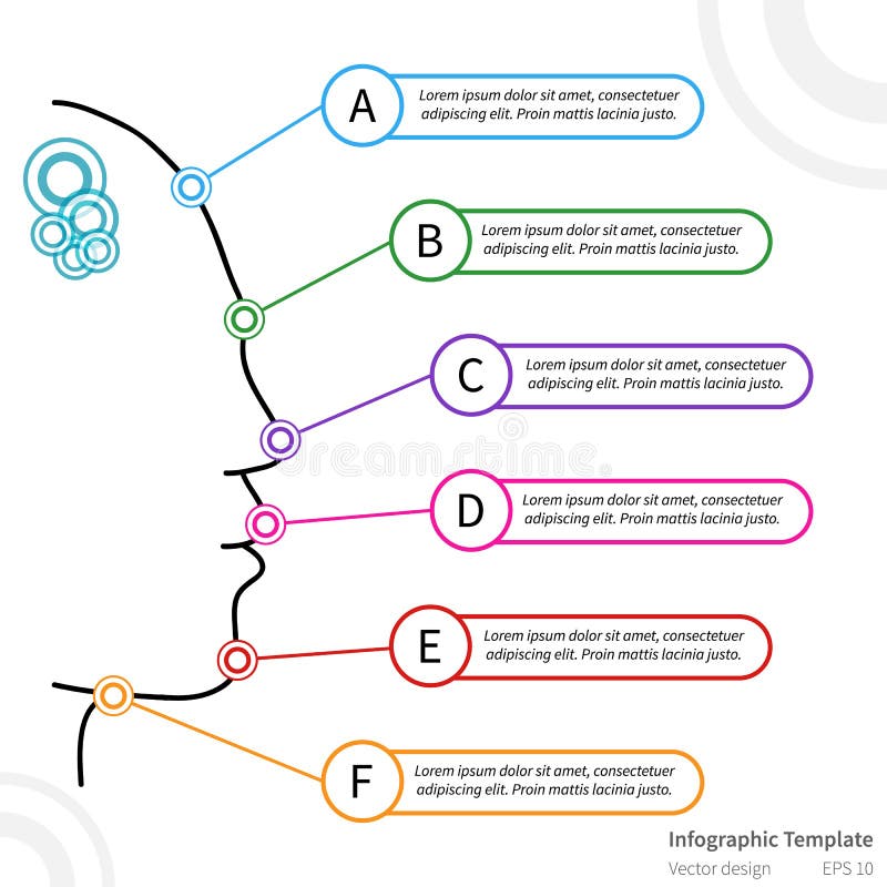 Vector Infographic Template with Face Stock Vector - Illustration of ...