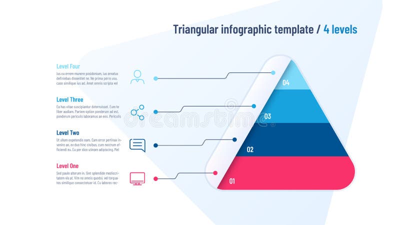 Pyramid Divided into Three Segment Layers Icon Stock Vector ...