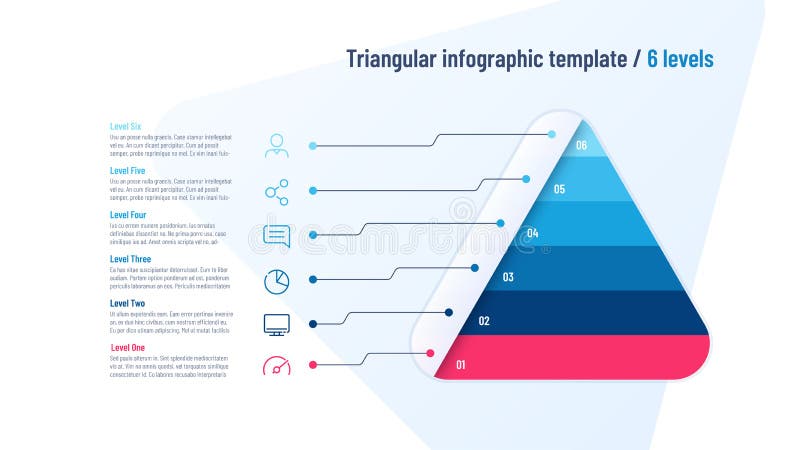 Vector Infographic Template in the Shape of Triangle, Pyramid Divided ...