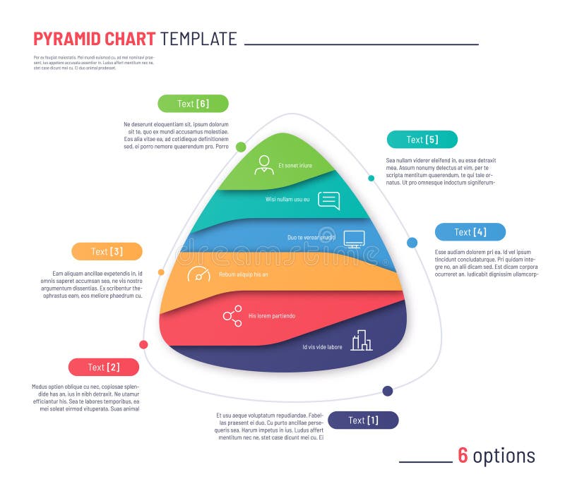 Vector Infographic Template in the Shape of Triangle, Pyramid Divided ...