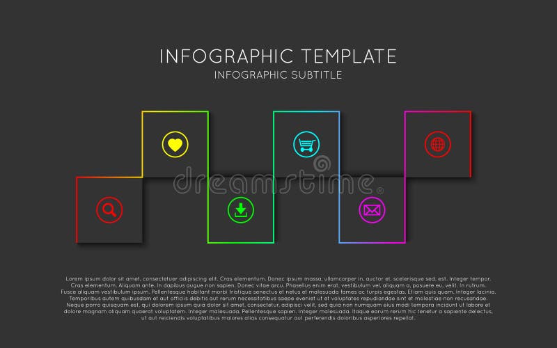 Modern Process Flow Diagram Template - Dark Version Stock Vector ...