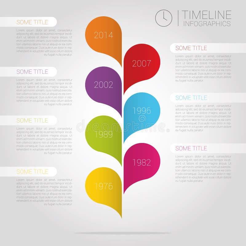 Infographic Timeline Report Template with Descriptive Bubbles Stock ...