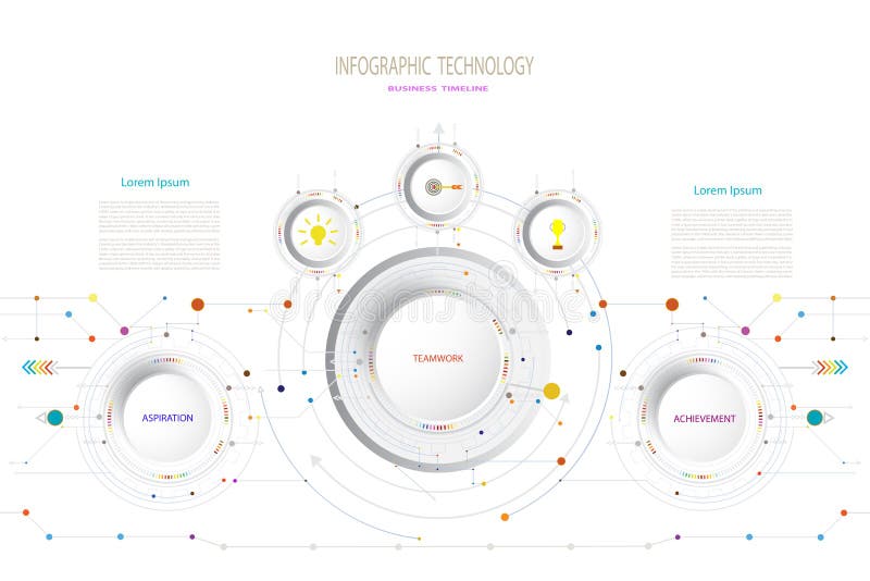 Vector Infographic Timeline Technology Template With 9 Step Stock
