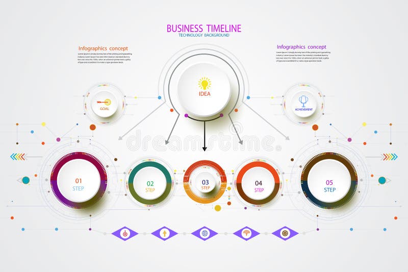 Vector Infographic Timeline Technology Template with 3 Step. Editorial ...