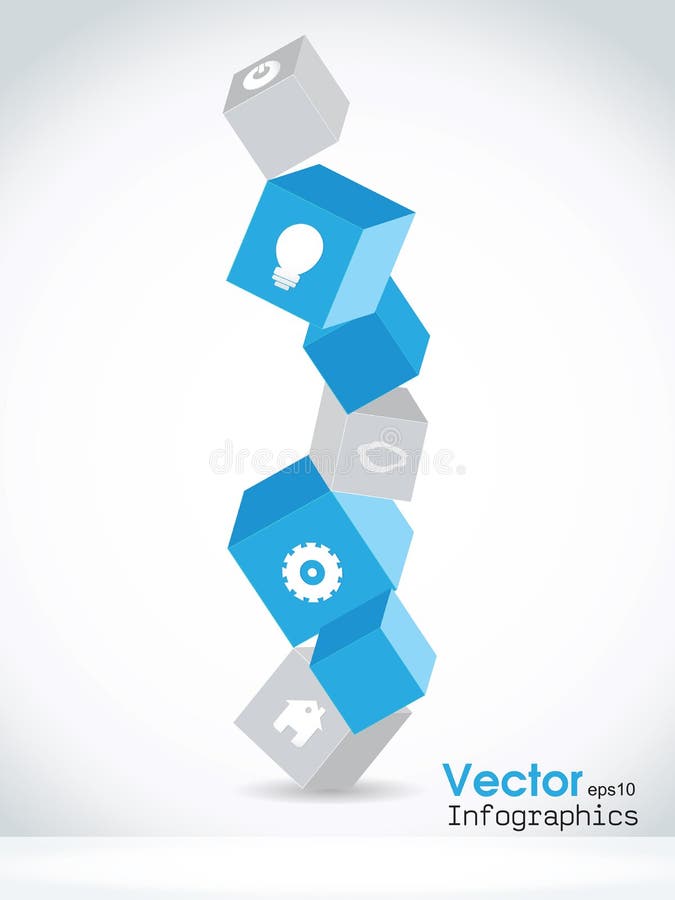 Vector Infographic or Web Design Template Cubes. Stock Vector ...