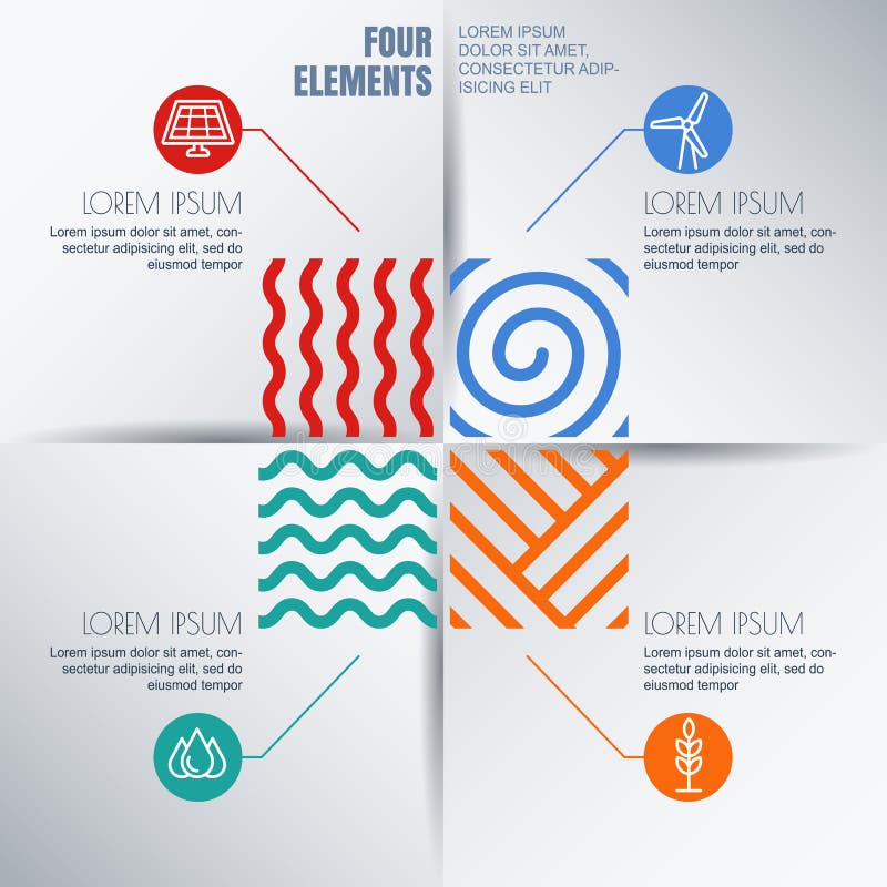 Vector Infographics Design Template with Four Elements Illustration and ...