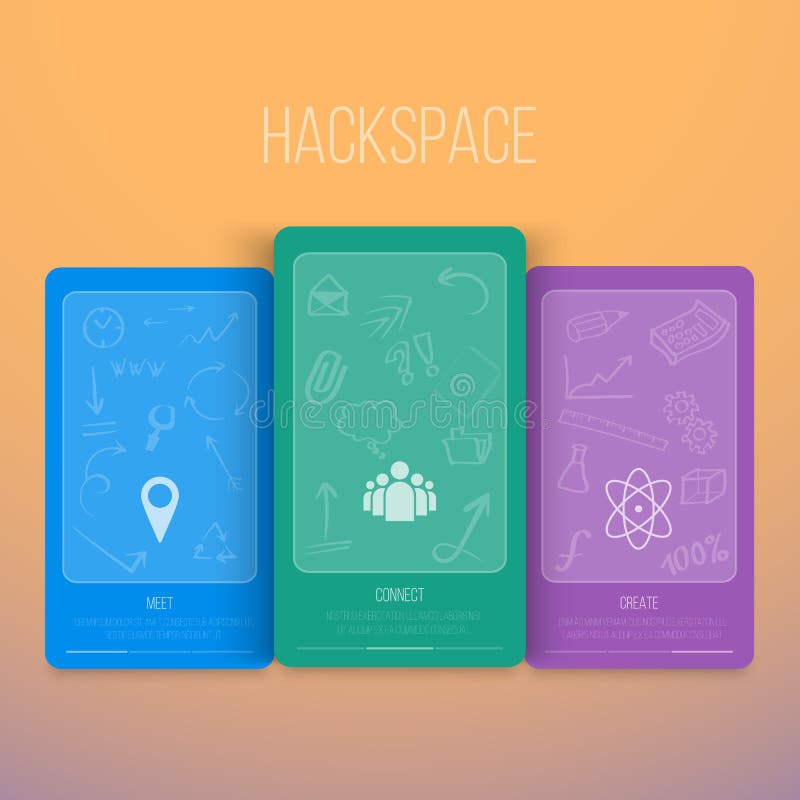 Vector Infographics Hackspace Flyer with Hand Draw Icons Stock Vector ...