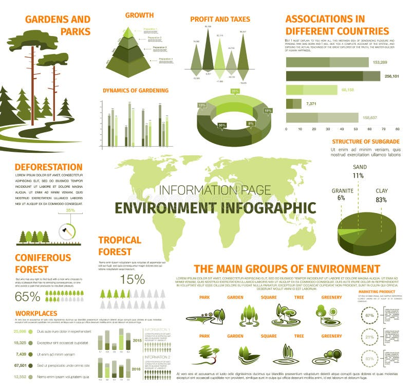 Environment and Ecology Infographics Design Stock Vector - Illustration ...