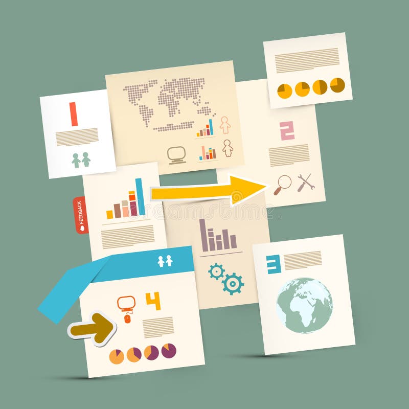 Vector Infographics Paper Layout Stock Vector - Illustration of paper ...