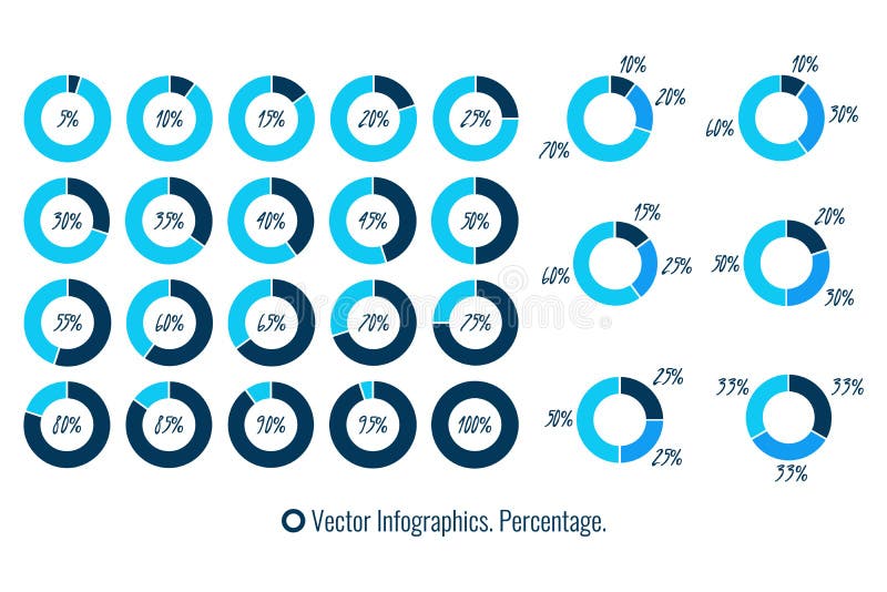 Vector Infographics. Pie Charts Blue Symbols Stock Vector ...