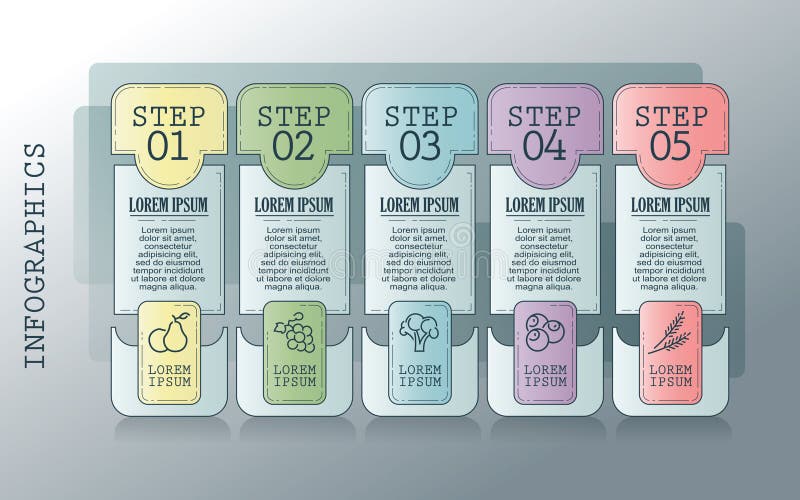 Vector Infographics Set. Outline. Collection of Templates for Cycle ...