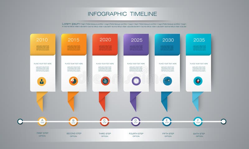 Vector Infographics Timeline Design Template with 3D Paper Label and ...