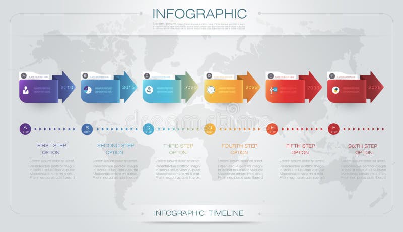 Vector Infographics Timeline Design Template with 3D Paper Label and ...