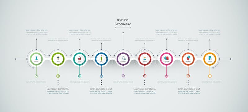Vector Infographics Timeline Design Template with 3D Paper Label Stock ...