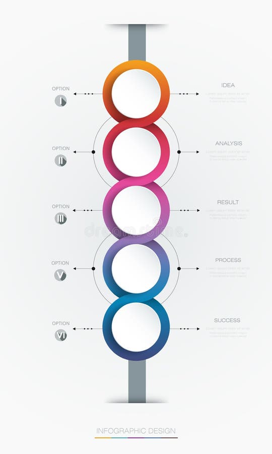 Vector Infographics Timeline Design Template with 3D Paper Label ...