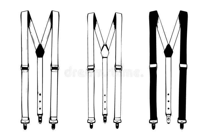 Suspenders: Functional Style in Ink Stock Vector - Illustration of ...