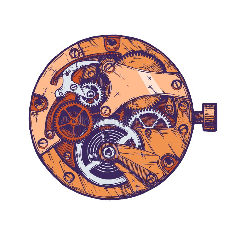 Vector Illustration of Clockwork Stock Vector - Illustration of inside ...
