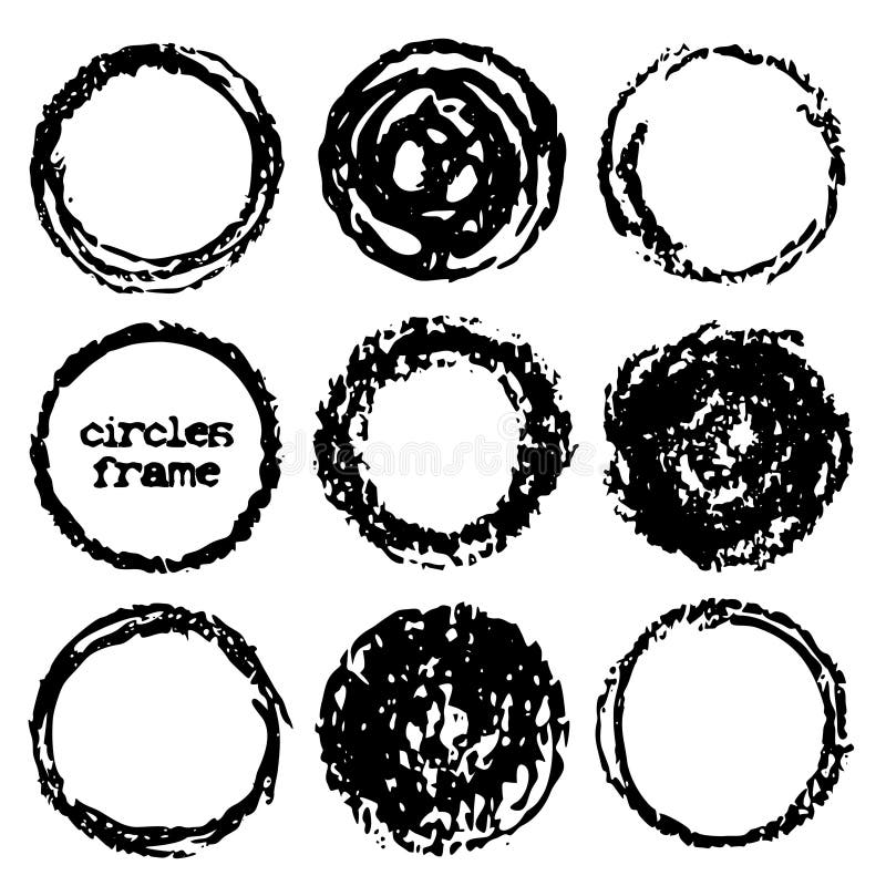 Ink Round Frames. Circle Label for Image Stock Vector - Illustration of ...