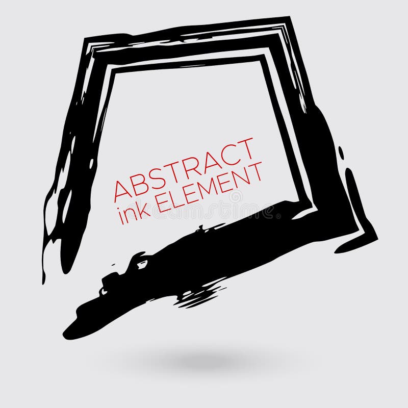 Vector Ink Shape. Square Element Stock Vector - Illustration of black ...