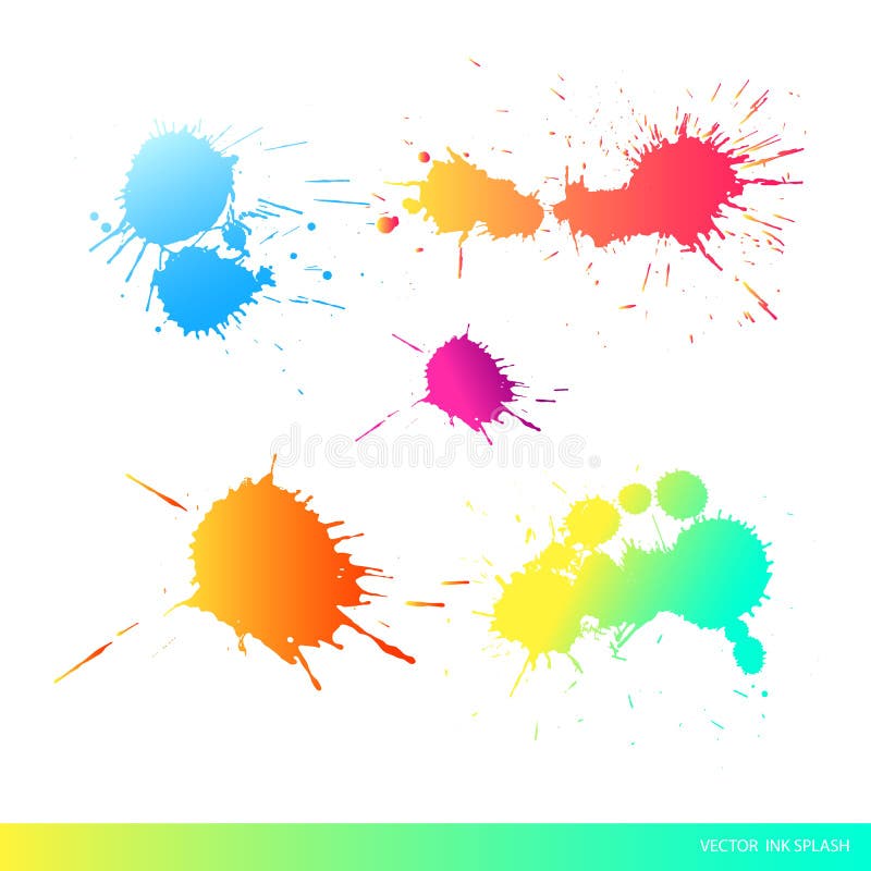 Vector Ink Splashes. Abstract Ink Splatter, Stock Vector - Illustration ...