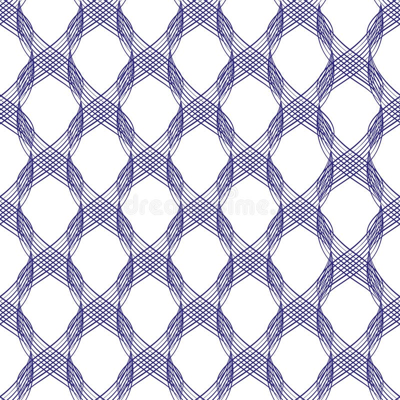 Vector Inky Blue Abstract Braid Effect Damask Weave Seamless Pattern ...