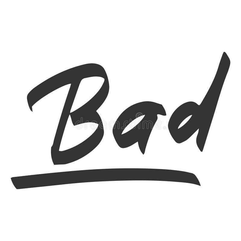 Vector Inscription in Black Marker, Bad!, with Underline. Failure of ...
