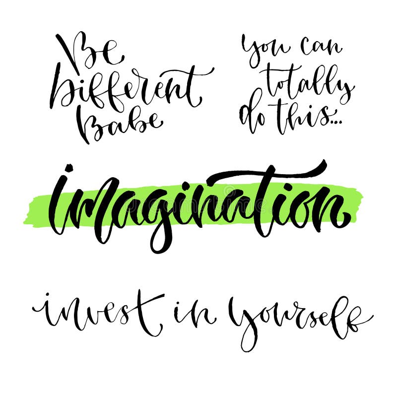 Vector Inspirational Calligraphy Set. Modern Hand-lettered Prints and T ...